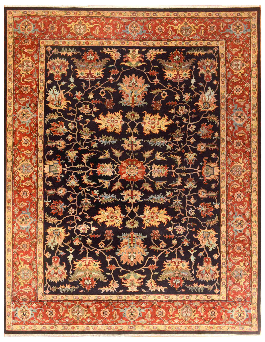 Kaoud Rugs Hand Knotted Black Wool Area Rug