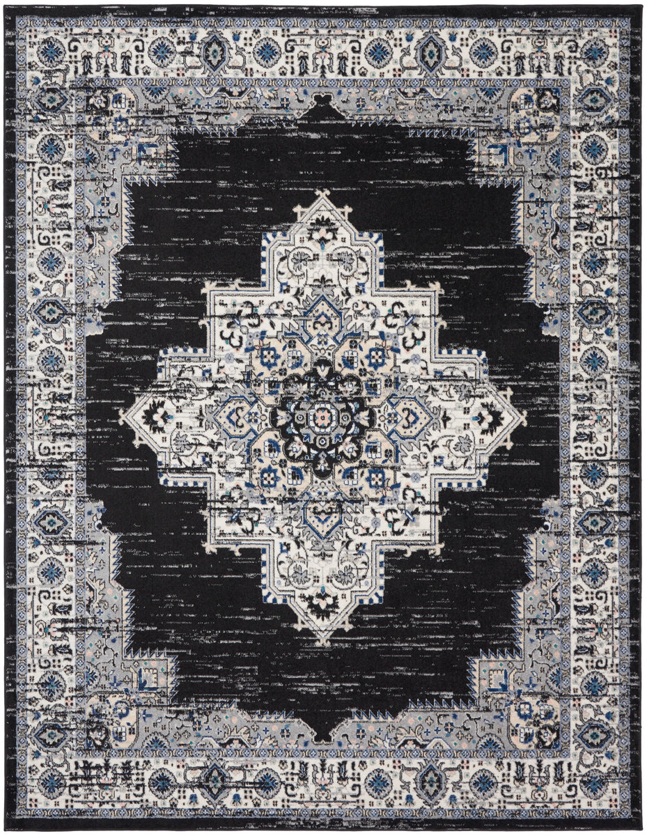 Nourison Passion PSN03 Black Ivory Area Rug
