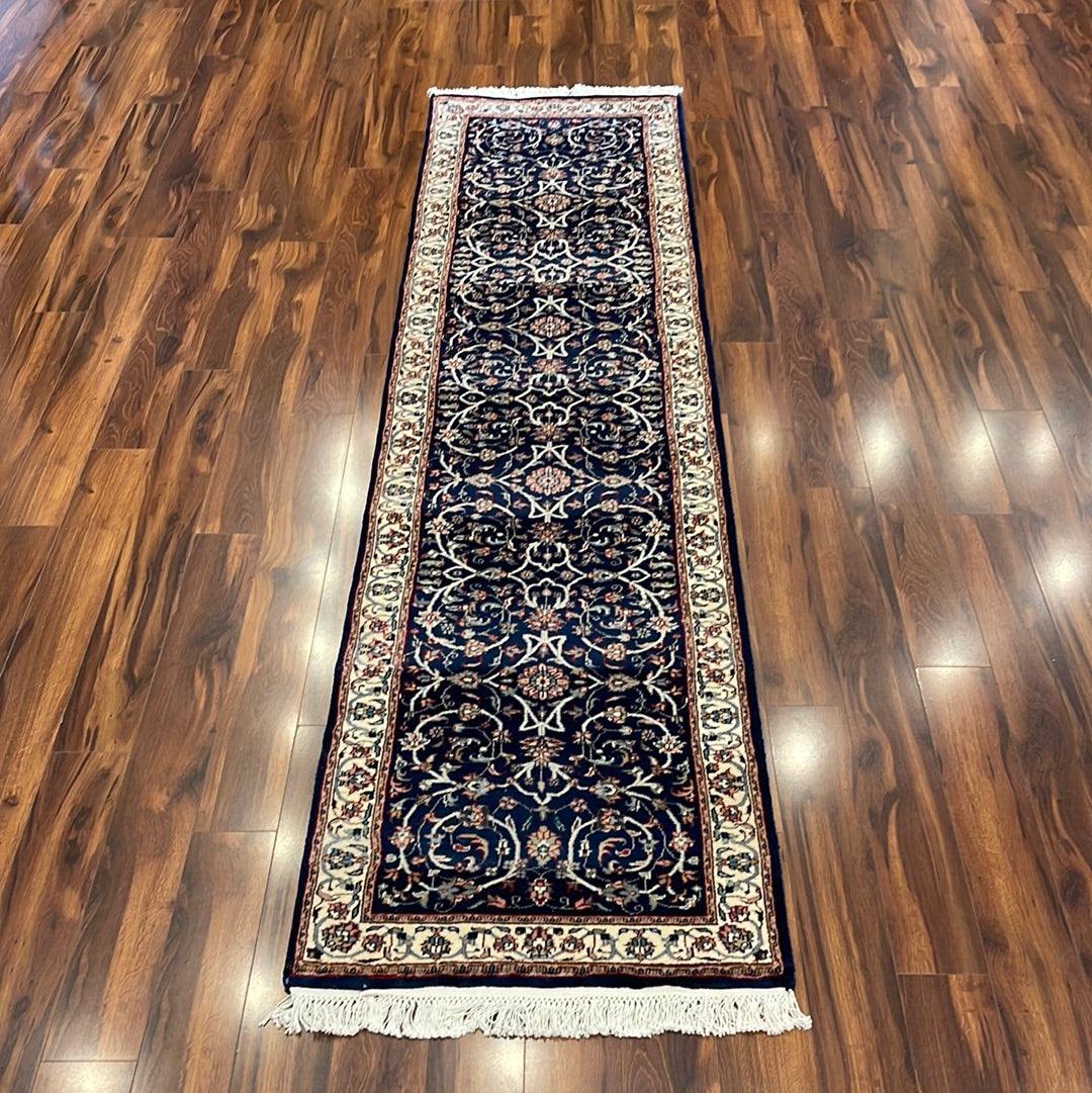 KAOUD RUGS 2.6X10.5 RUNNER NAVY KESHAN AREA RUG